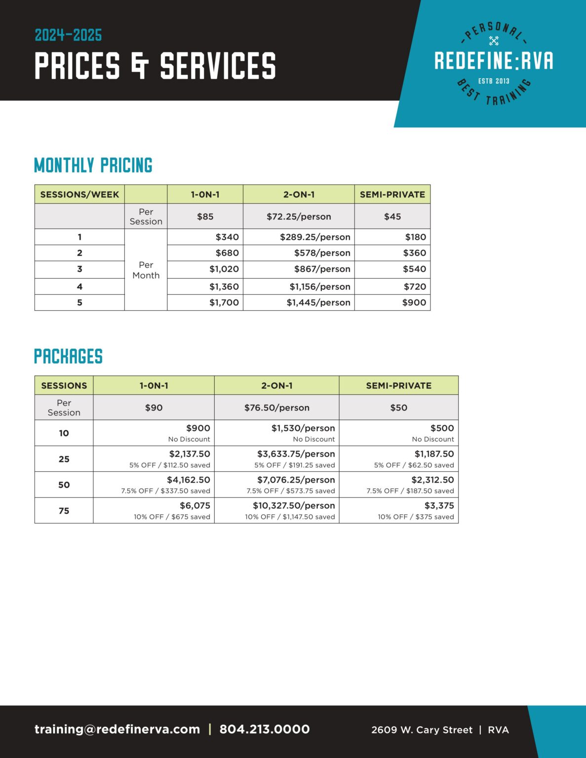 Pricing - ReDefineRVA